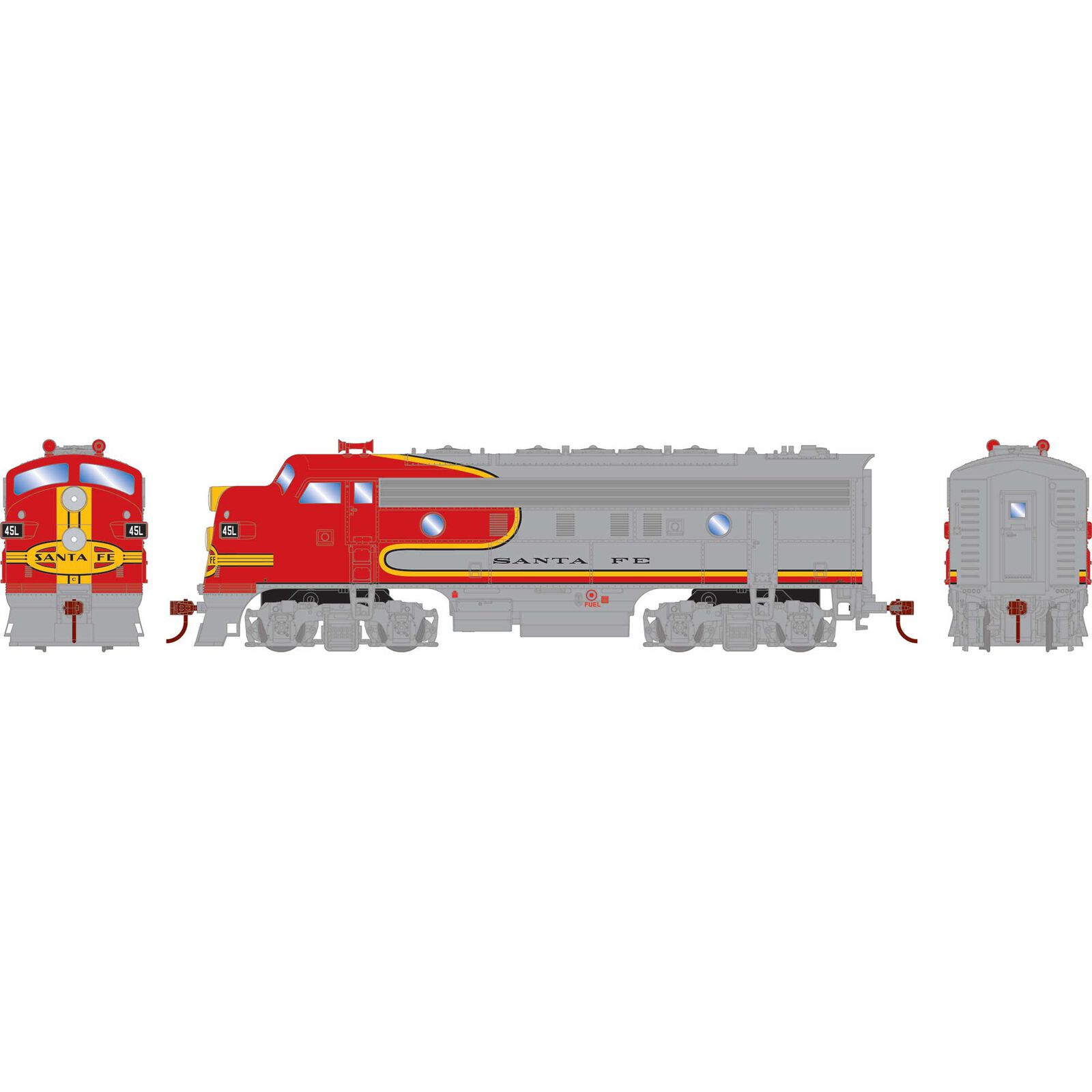 Roundhouse HO F7A Locomotive, ATSF #45L | Horizon Hobby