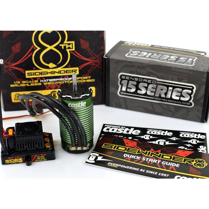 Castle Creations 1/8 Sidewinder 8th Sport Waterproof ESC and 1515B ...