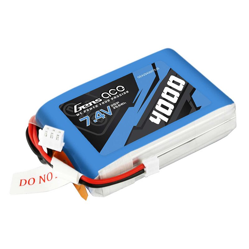Gens ace 7.4V 4000mAh 2S Transmitter LiPo Battery: JST-EHR (DX9, DX8 ...