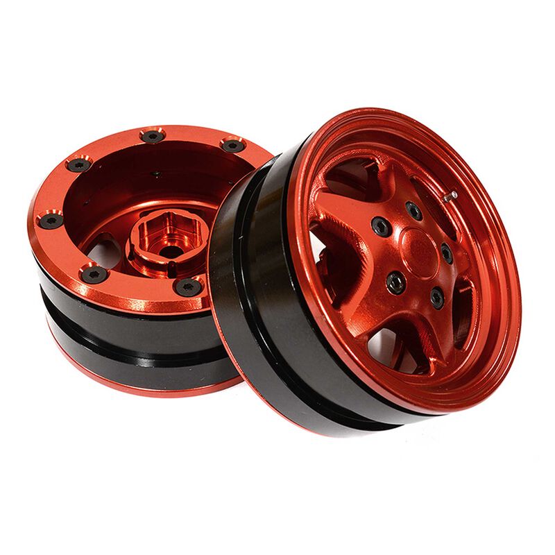 Integy 1.9 Alloy 5 Spoke Wheel, Red: Rock Crawler (2) | Horizon Hobby
