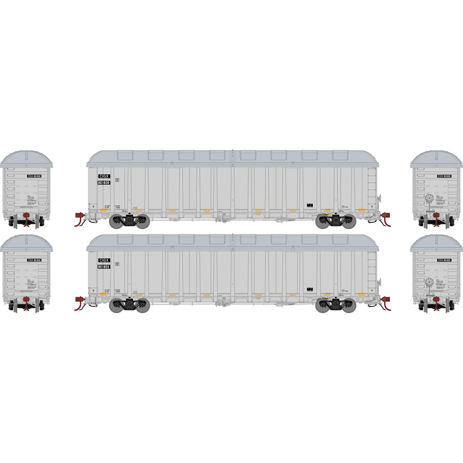 Athearn N NSC 6400 Gondola with Load, CIGX #801839, 801855 (2 ...