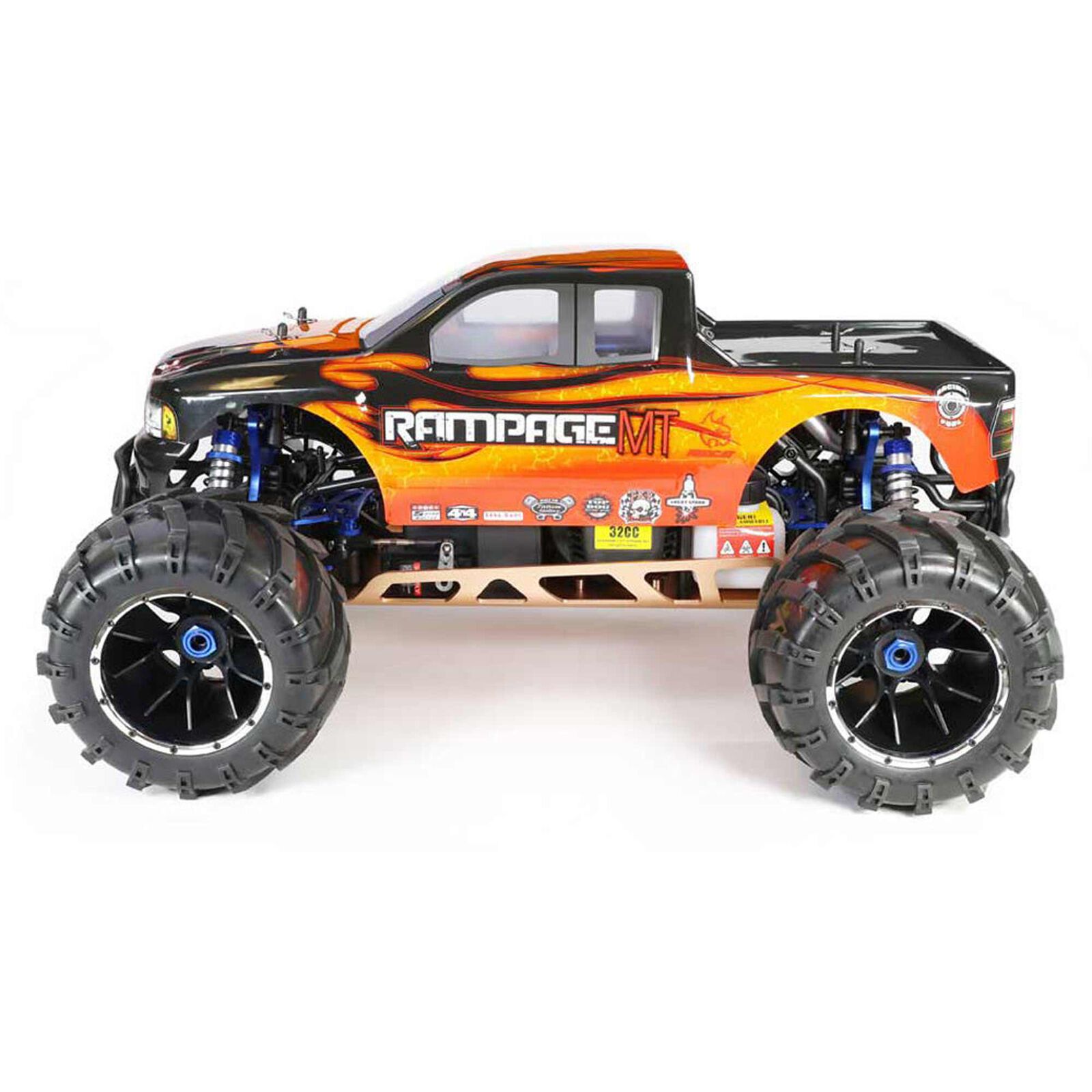 Redcat Racing 1/5 Rampage MT V3 4X4 Gas Monster Truck RTR, Orange Flame ...