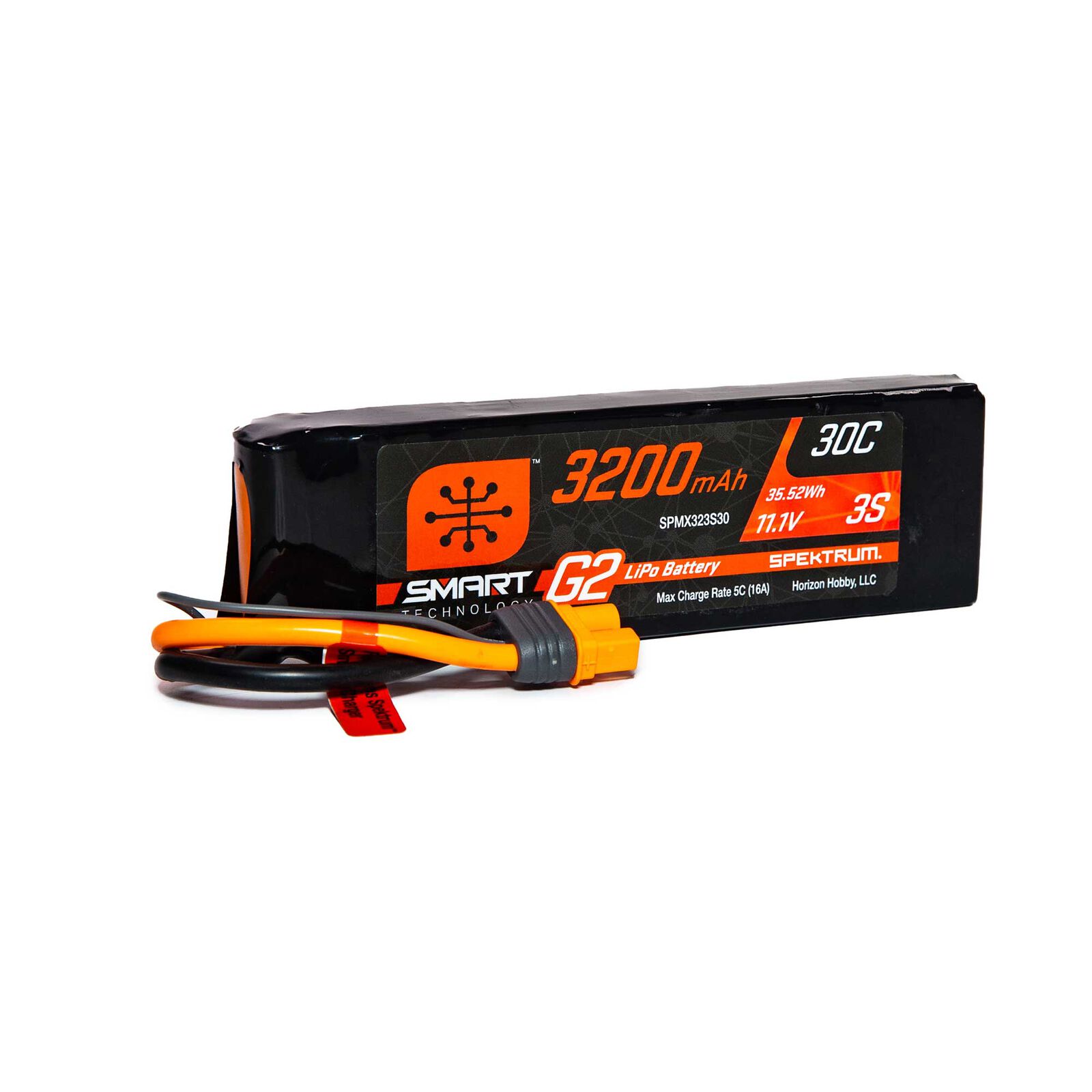 Spektrum Accessories 11.1V 3200mAh 3S 30C Smart G2 LiPo Battery: IC3 | Horizon Hobby
