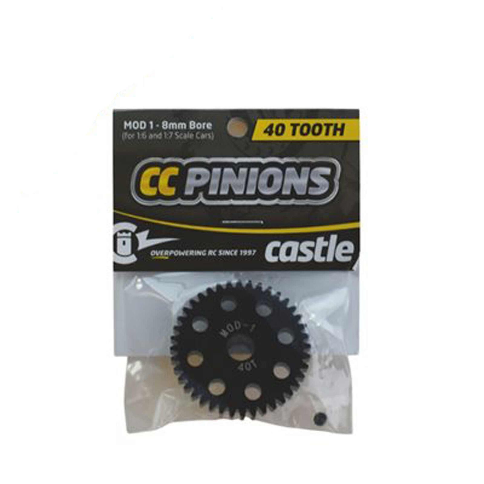 Castle Creations Pinion Gear, 40T MOD 1, 8mm Shaft | Horizon Hobby