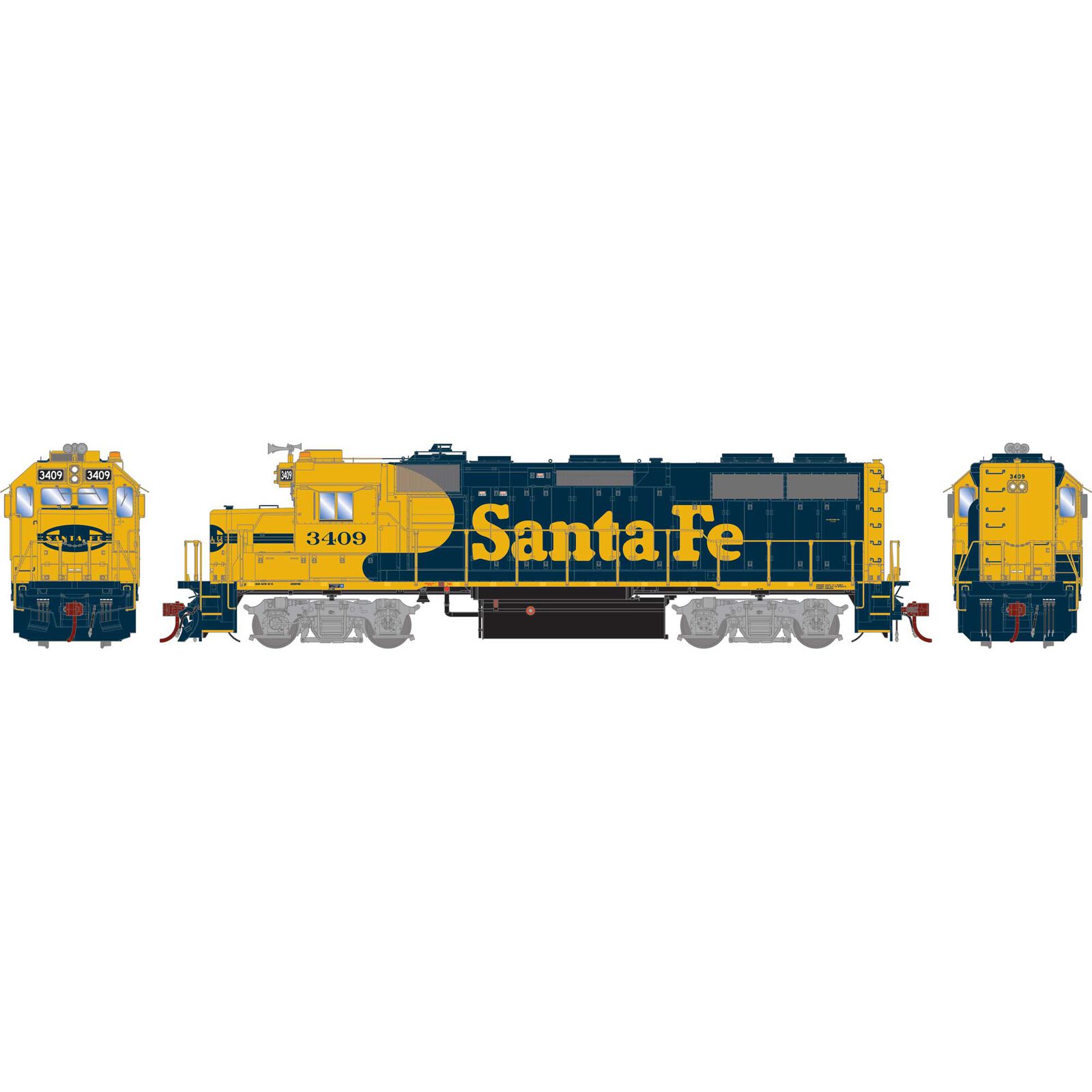 Athearn HO GP39-2u Locomotive, ATSF #3409 | Horizon Hobby