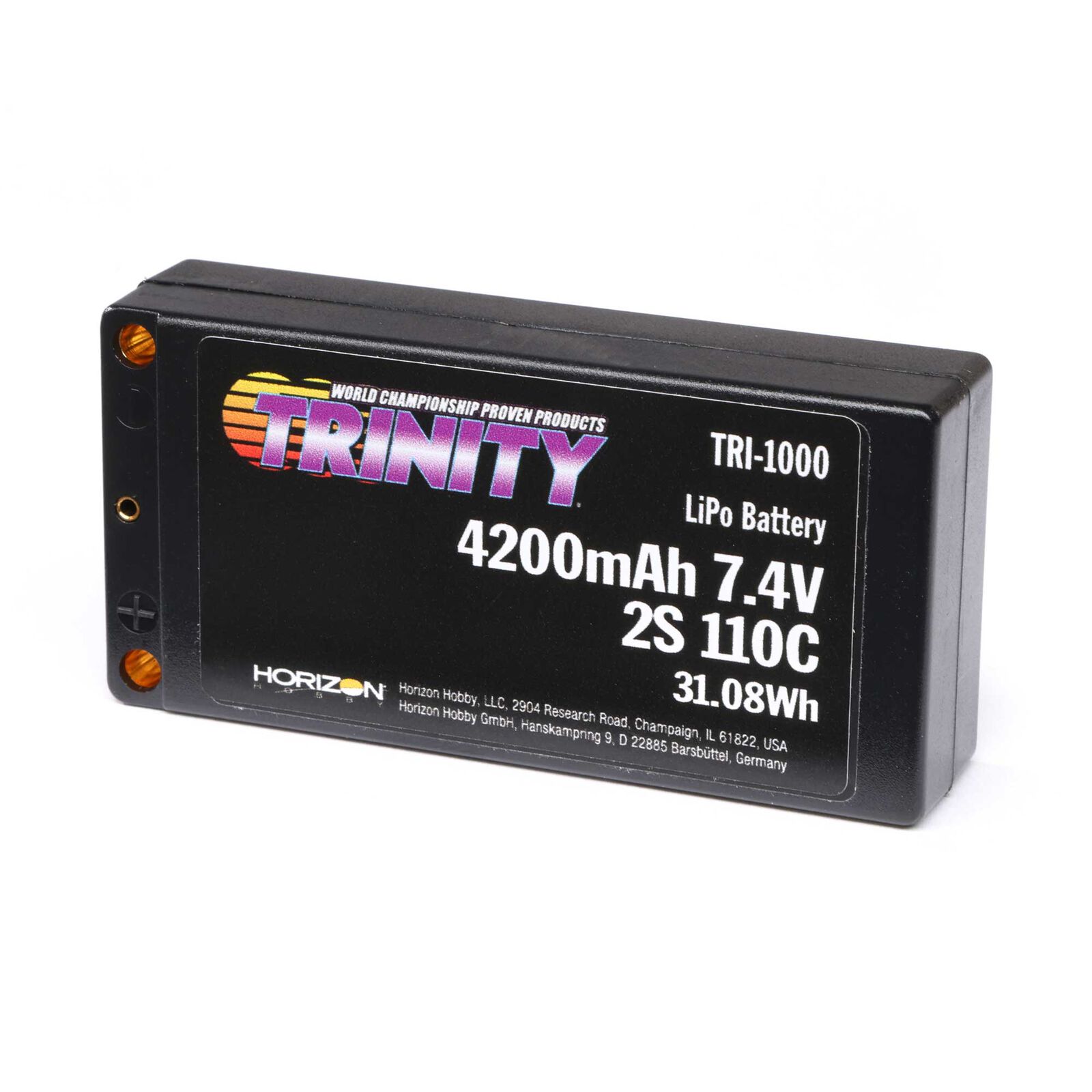 Trinity/Epic 7.4V 4200mAh 2S 110C Shorty LiPo Battery, 5mm Bullets ...