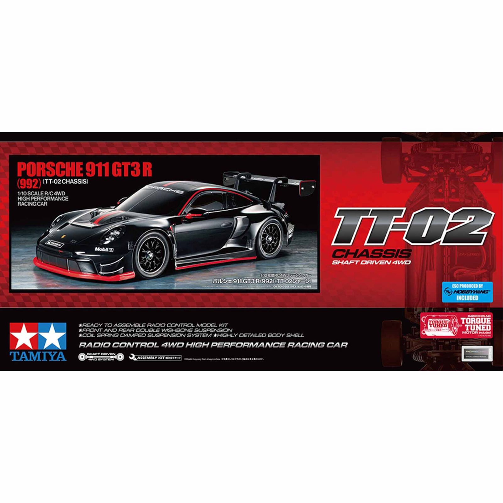 Tamiya 1/10 Porsche 911 GT3 R TT-02 4x4 Touring Car Kit | Horizon Hobby
