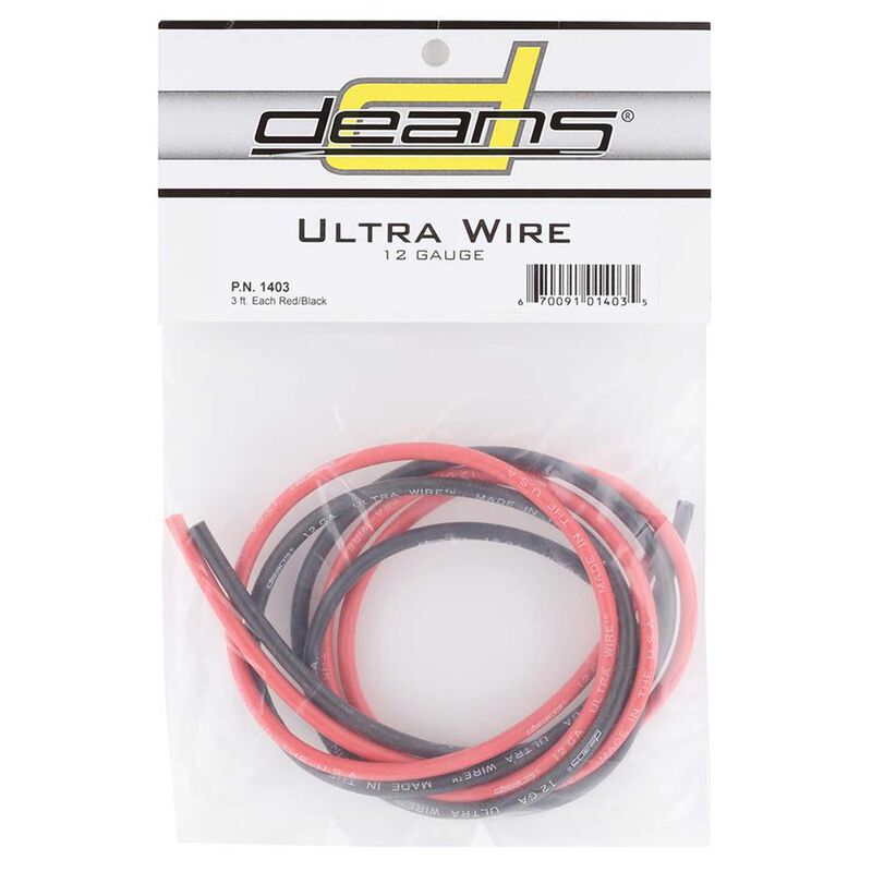 W. S. Deans Company 3' Red and Black 12 Gauge Ultra Wire | Horizon Hobby