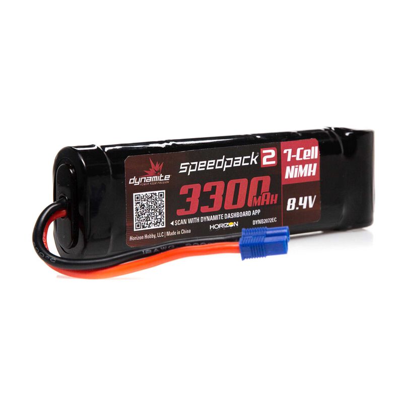 Dynamite 8.4V 3300mAh 7-Cell Speedpack2 Flat NiMH Battery: EC3 ...