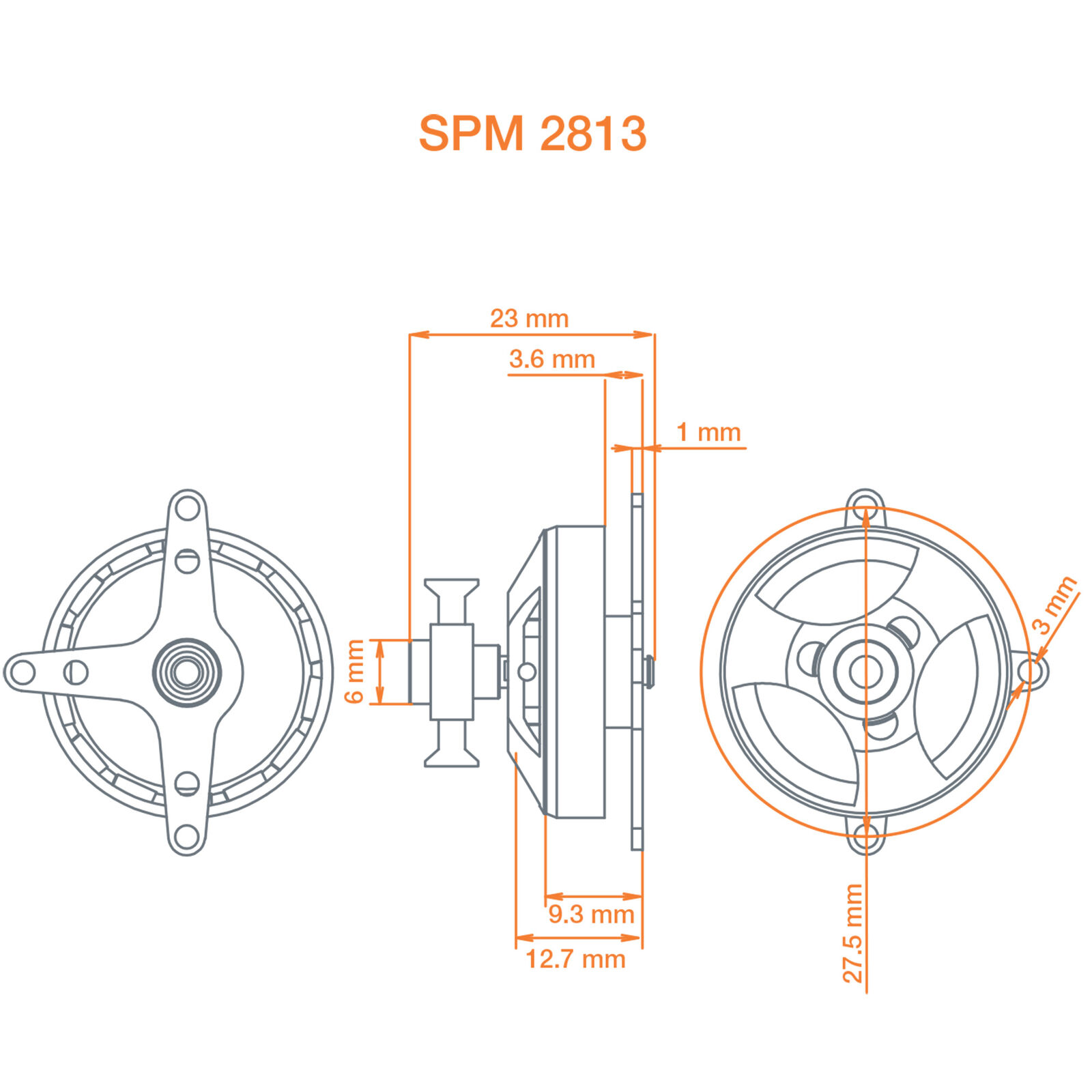 Spektrum Accessories Avian 2813-1750Kv Outrunner Brushless Motor ...