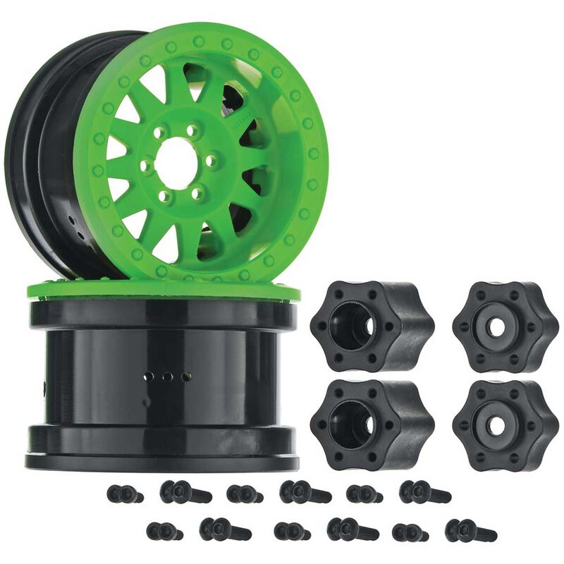 Axial 1/10 Method IFD 2.2 Beadlock Wheels, 12mm Hex, Green (2) | Horizon Hobby
