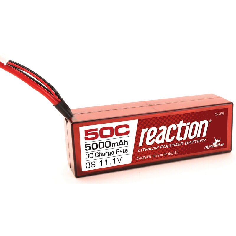 Dynamite Reaction 11.1V 5000mAh 3S 50C LiPo Battery: Hardcase, EC3 ...