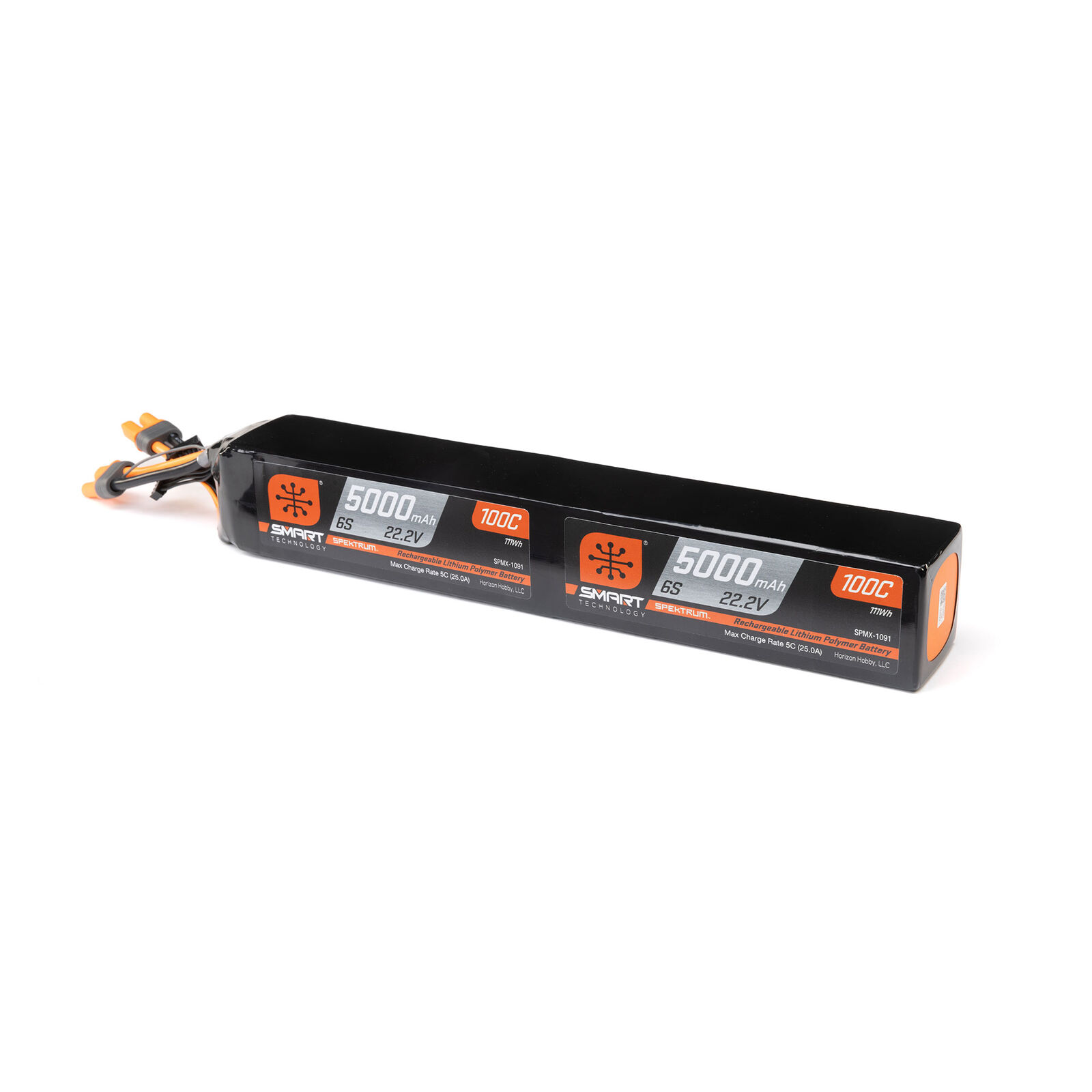 Spektrum Accessories Dual 22.2V (44.4V) 5000mAh 6S x2 100C Smart LiPo ...