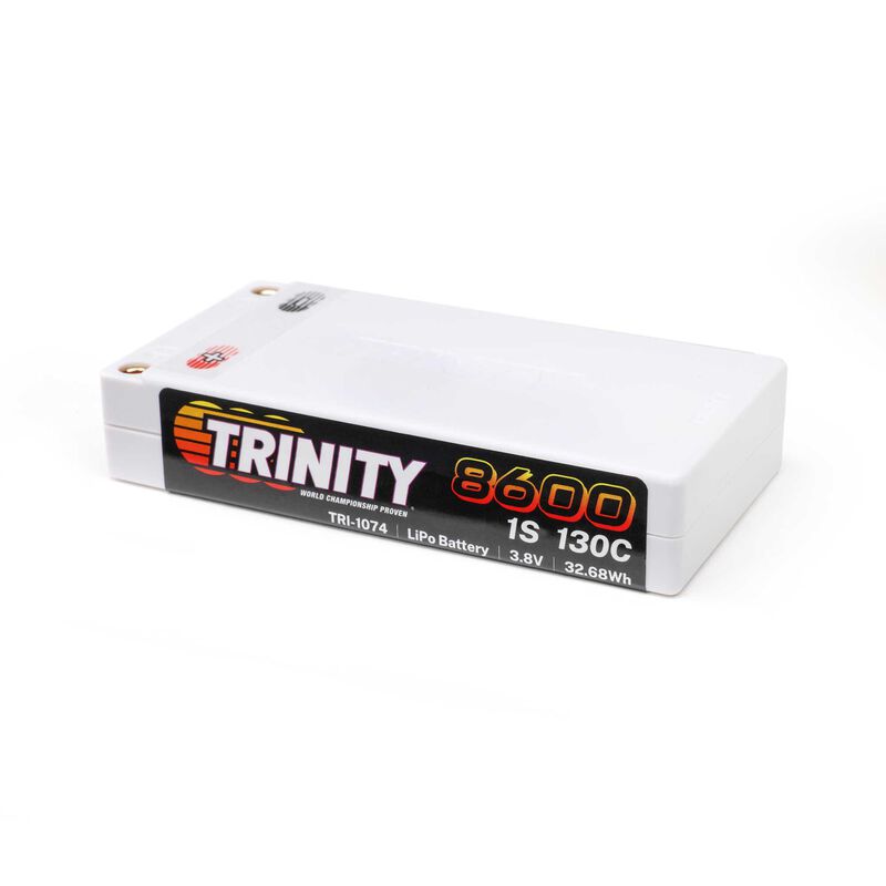 Trinity/Epic 3.8V 8600mAh 1S 130C Shorty LiPo Battery: 5mm Bullets ...