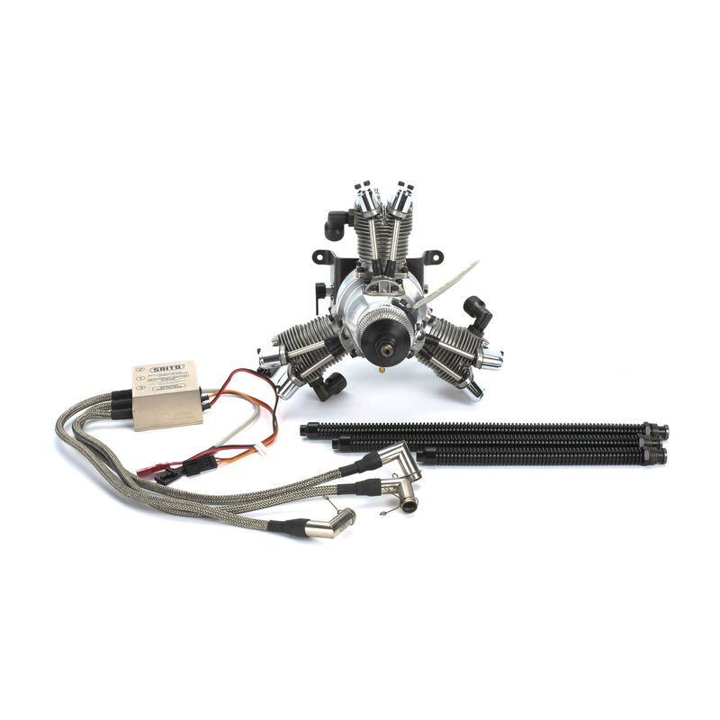 Saito Engines FG-33R3 33cc 3-Cylinder Gasoline Radial Engine, BS ...