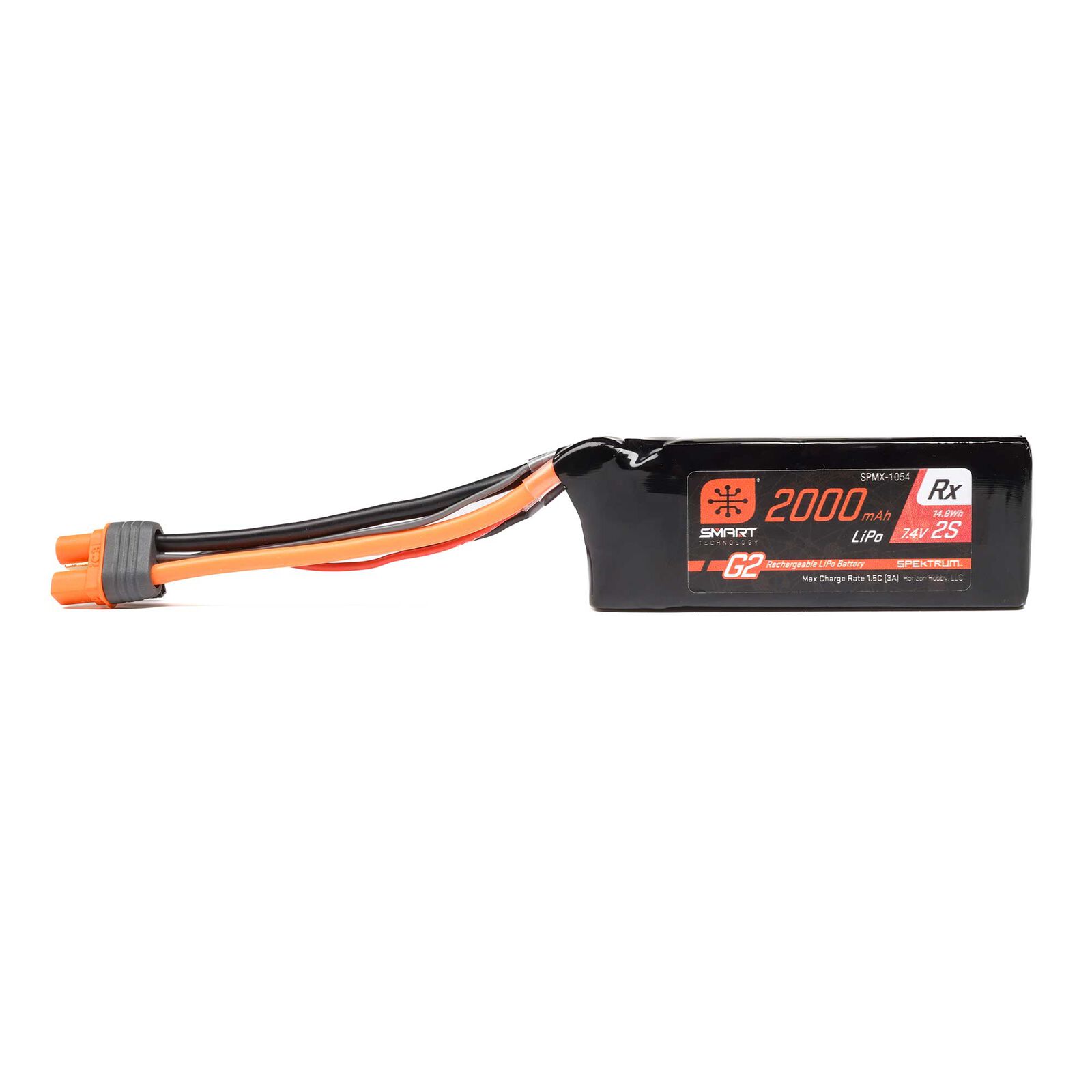 Spektrum Accessories 7.4V 2000mAh 2S 15C Smart G2 Receiver LiPo Battery ...