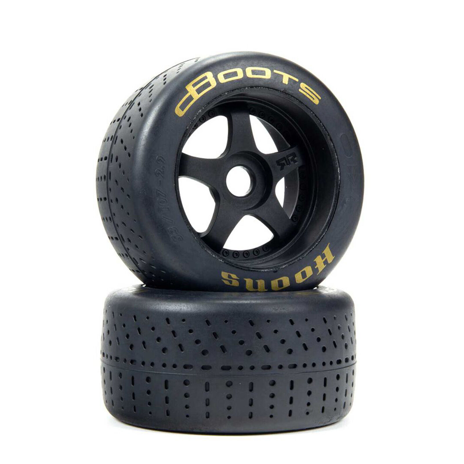 ARRMA dBoots Hoons 53/100 2.9 Tire Set Gold 5-Spoke (2) | Horizon Hobby