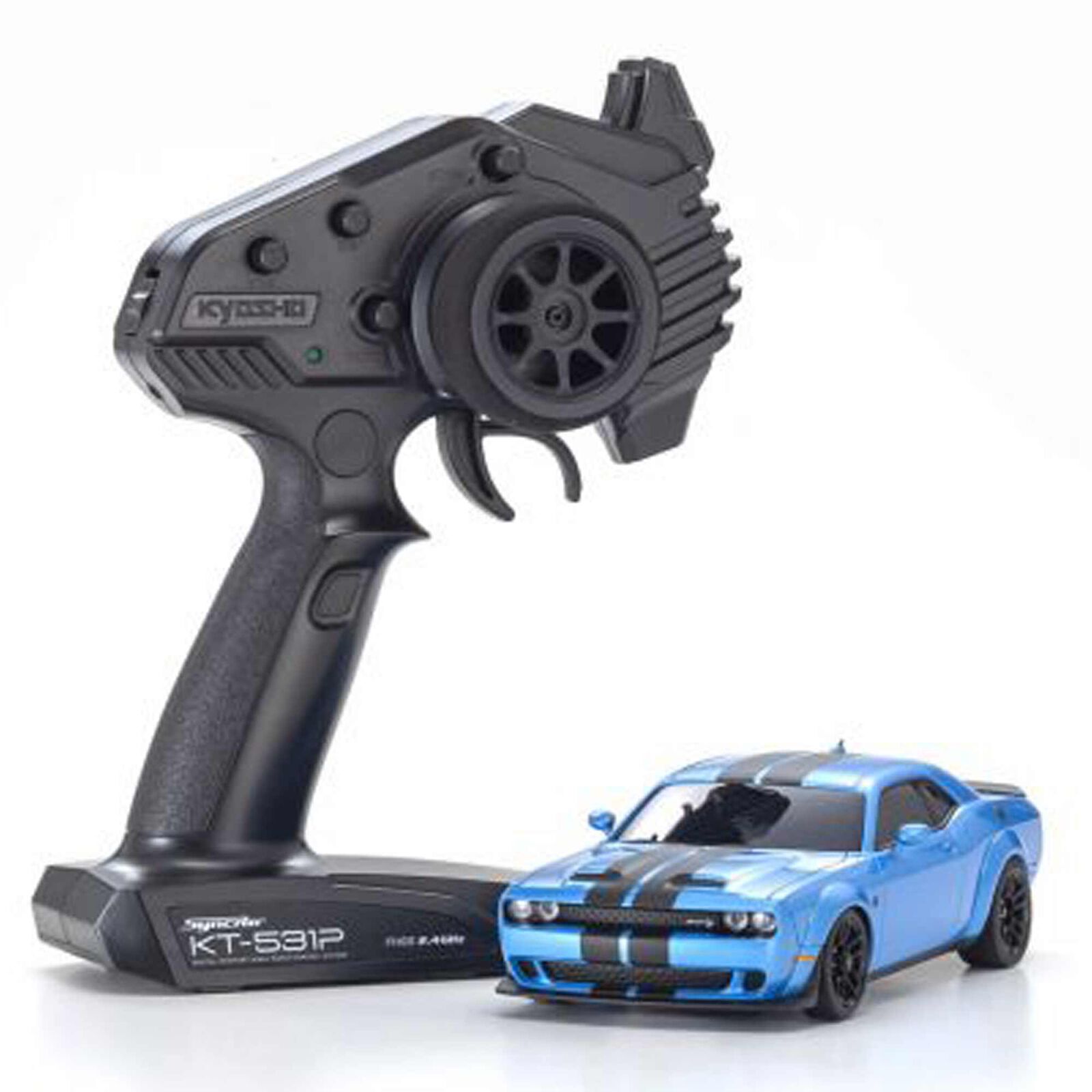 Kyosho MINI-Z AWD Dodge Challenger SRT Hellcat B5 RTR, Blue | Horizon Hobby