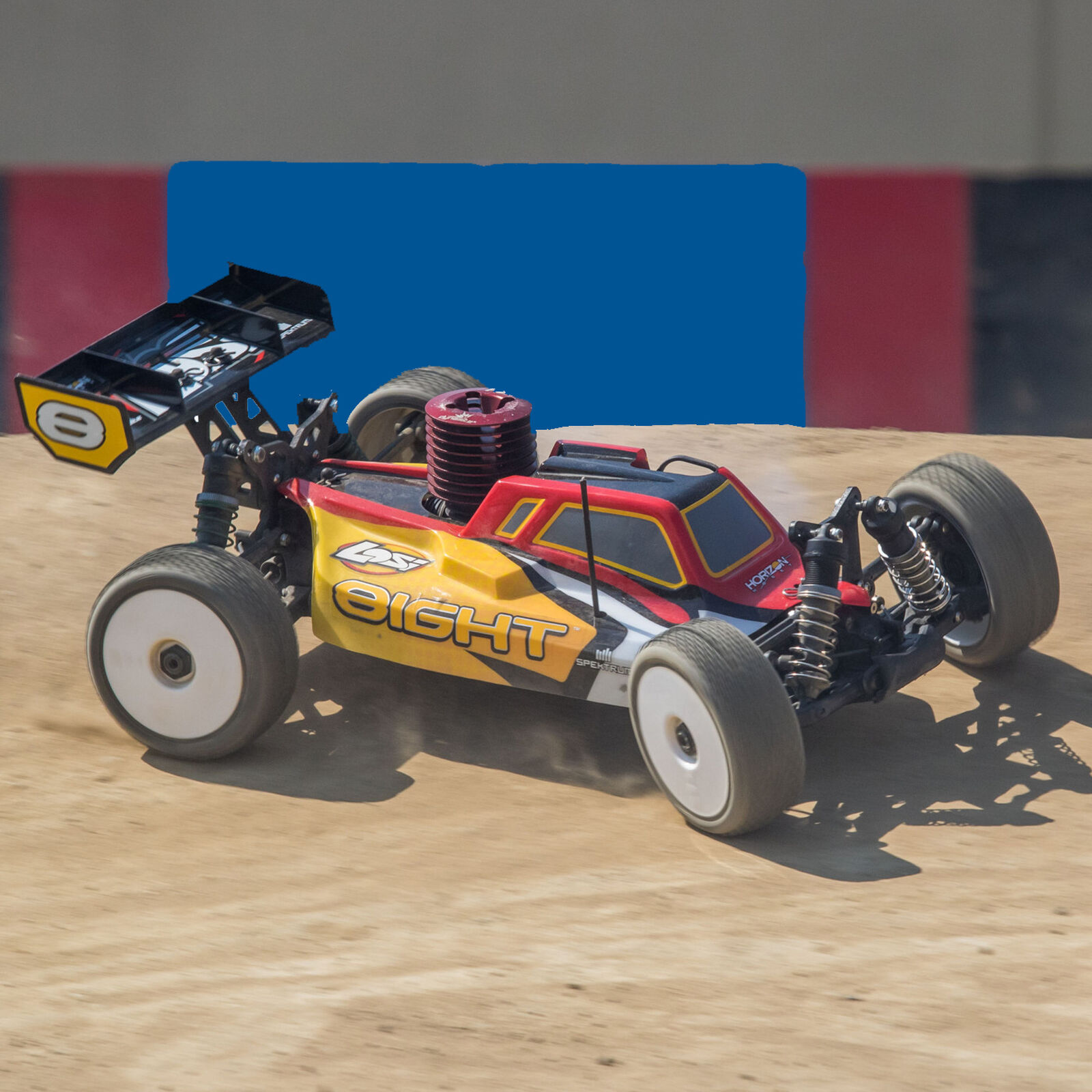 Losi 1/8 8IGHT 4WD Buggy Nitro RTR, Red/Yellow | Horizon Hobby