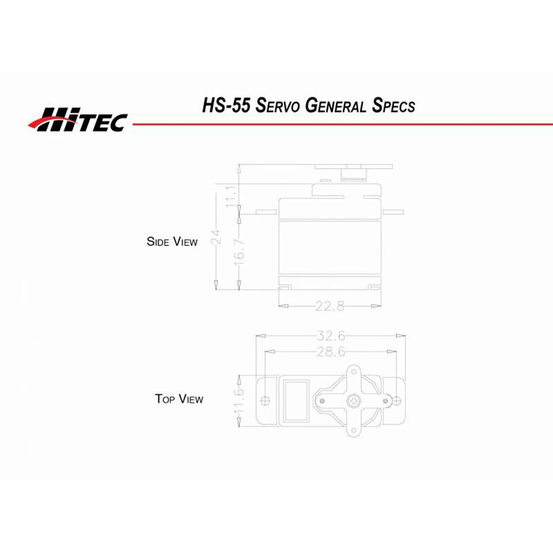 Hitec RCD Inc. HS-55 Sub-Micro Analog Feather Servo | Horizon Hobby