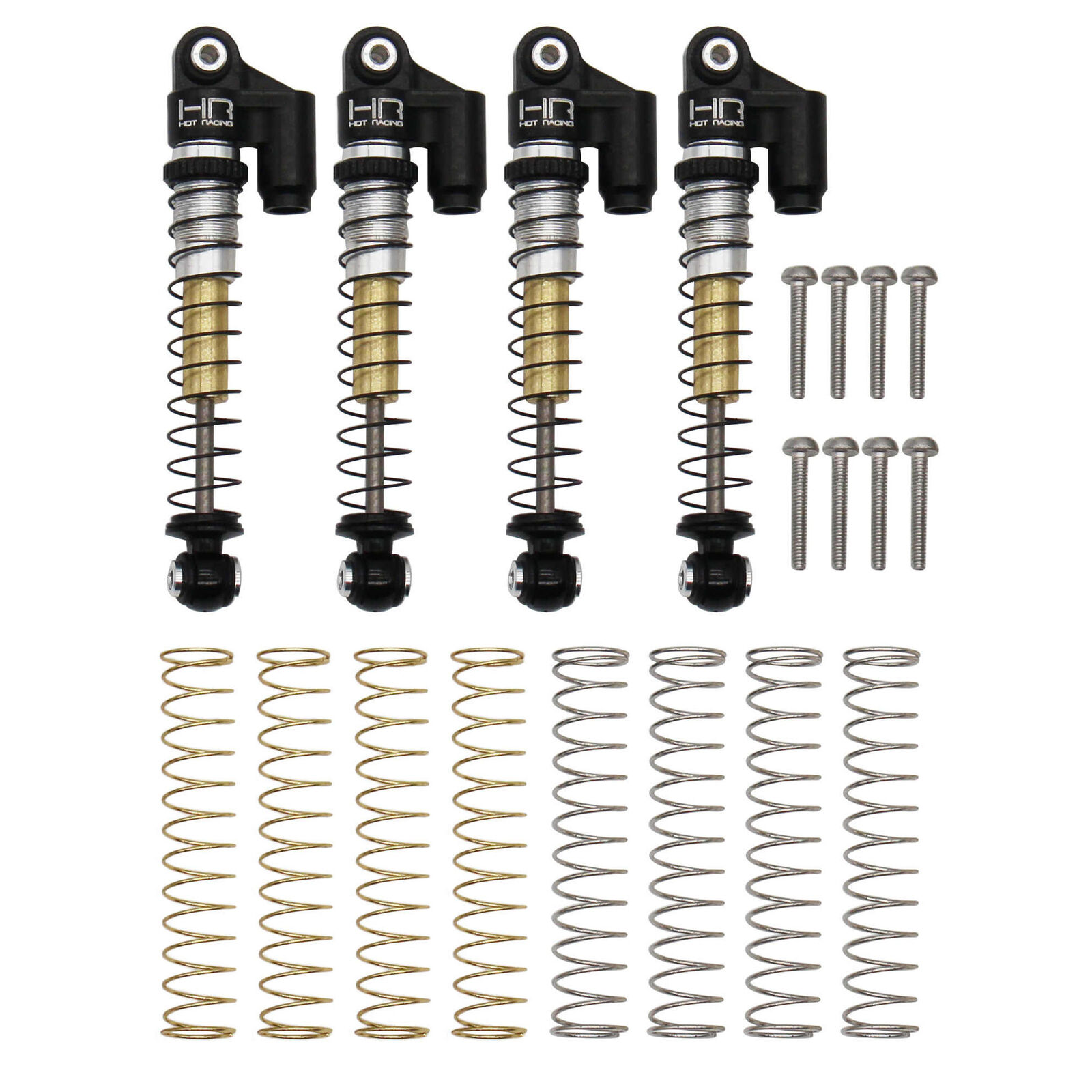 Hot Racing Aluminum Threaded Tele Shocks Set (4): SCX24 | Horizon Hobby