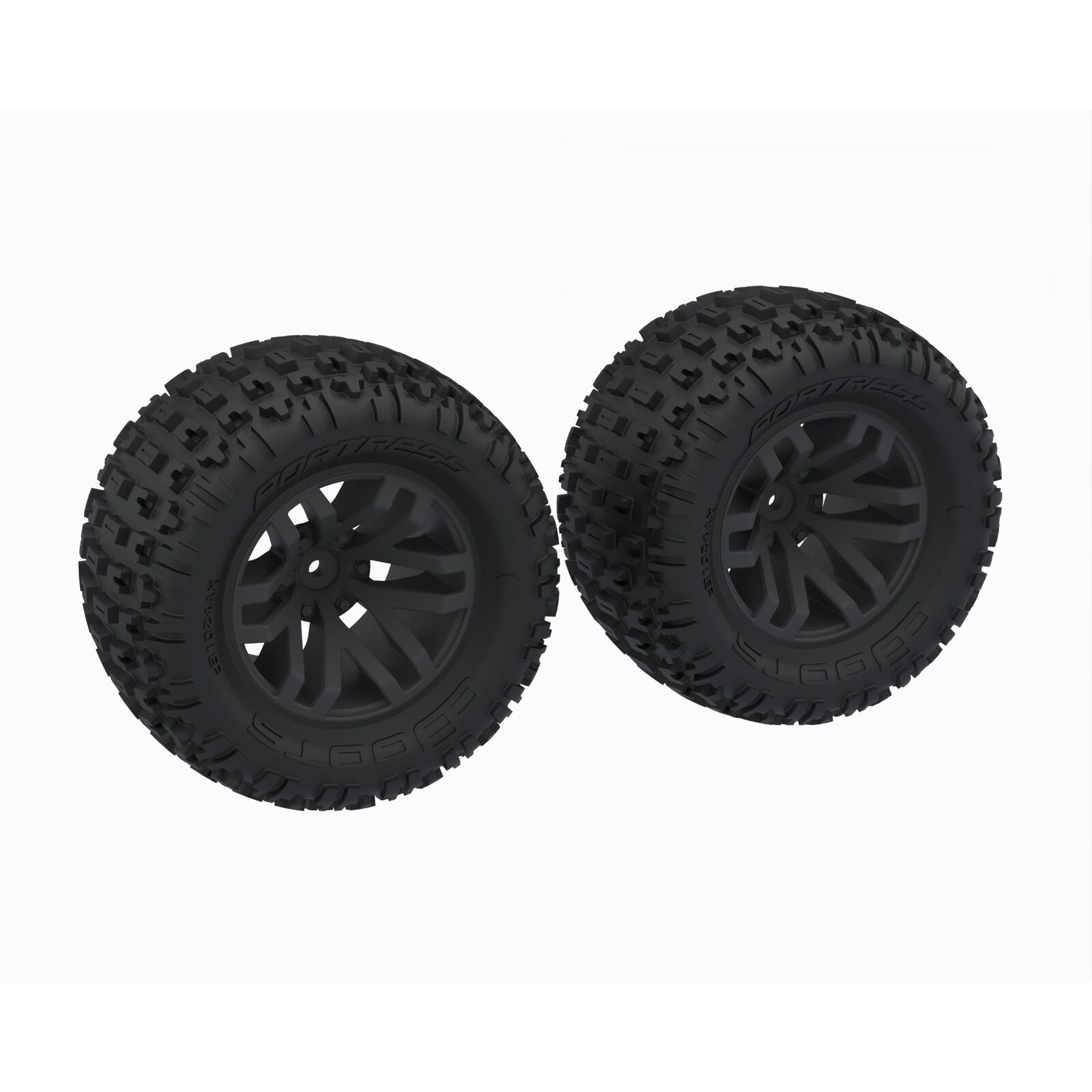 ARRMA dBoots 'FORTRESS MT' Tire Set Glued, Black (2) | Horizon Hobby