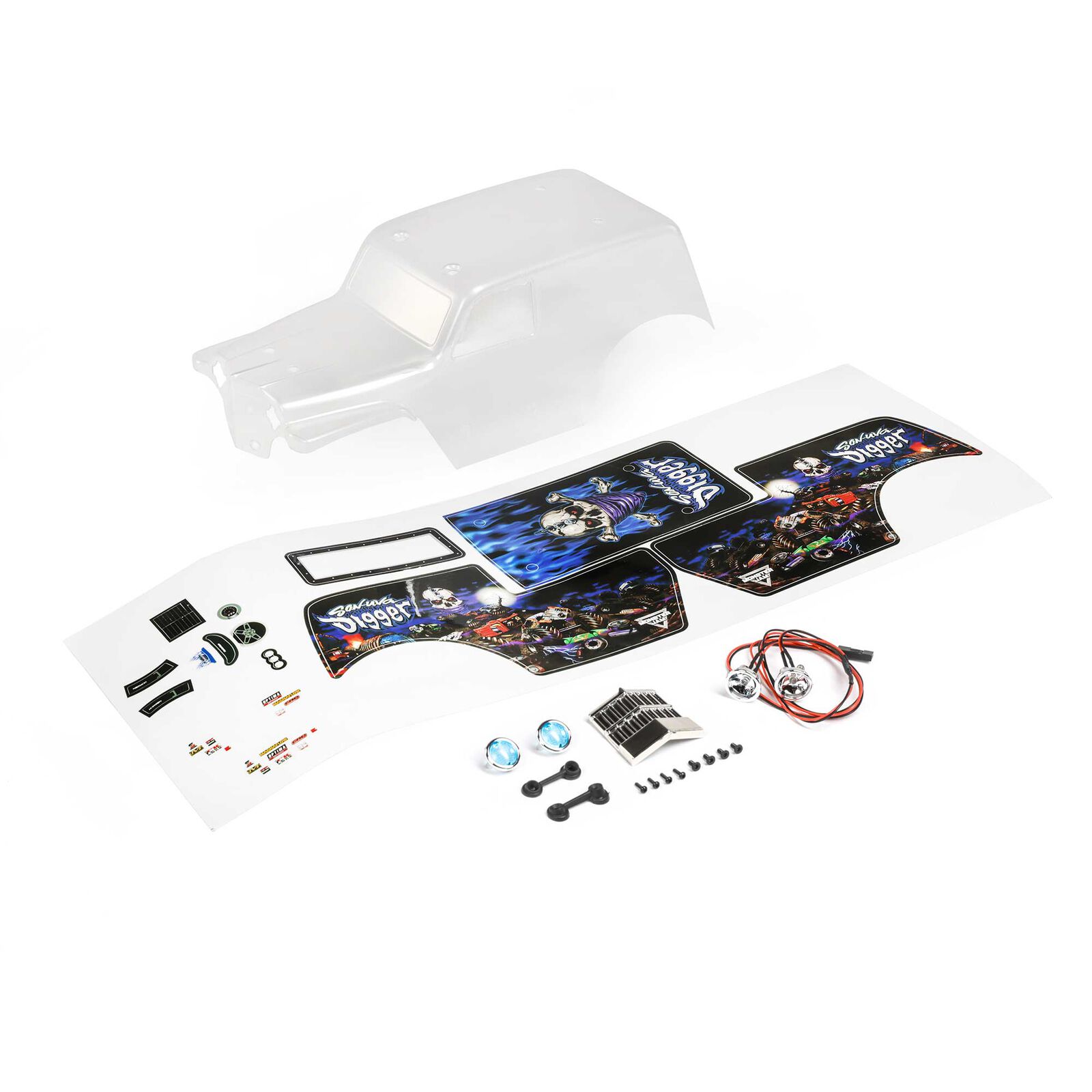 Losi Body Set, Son Uva Digger, Clear: Mini LMT | Horizon Hobby