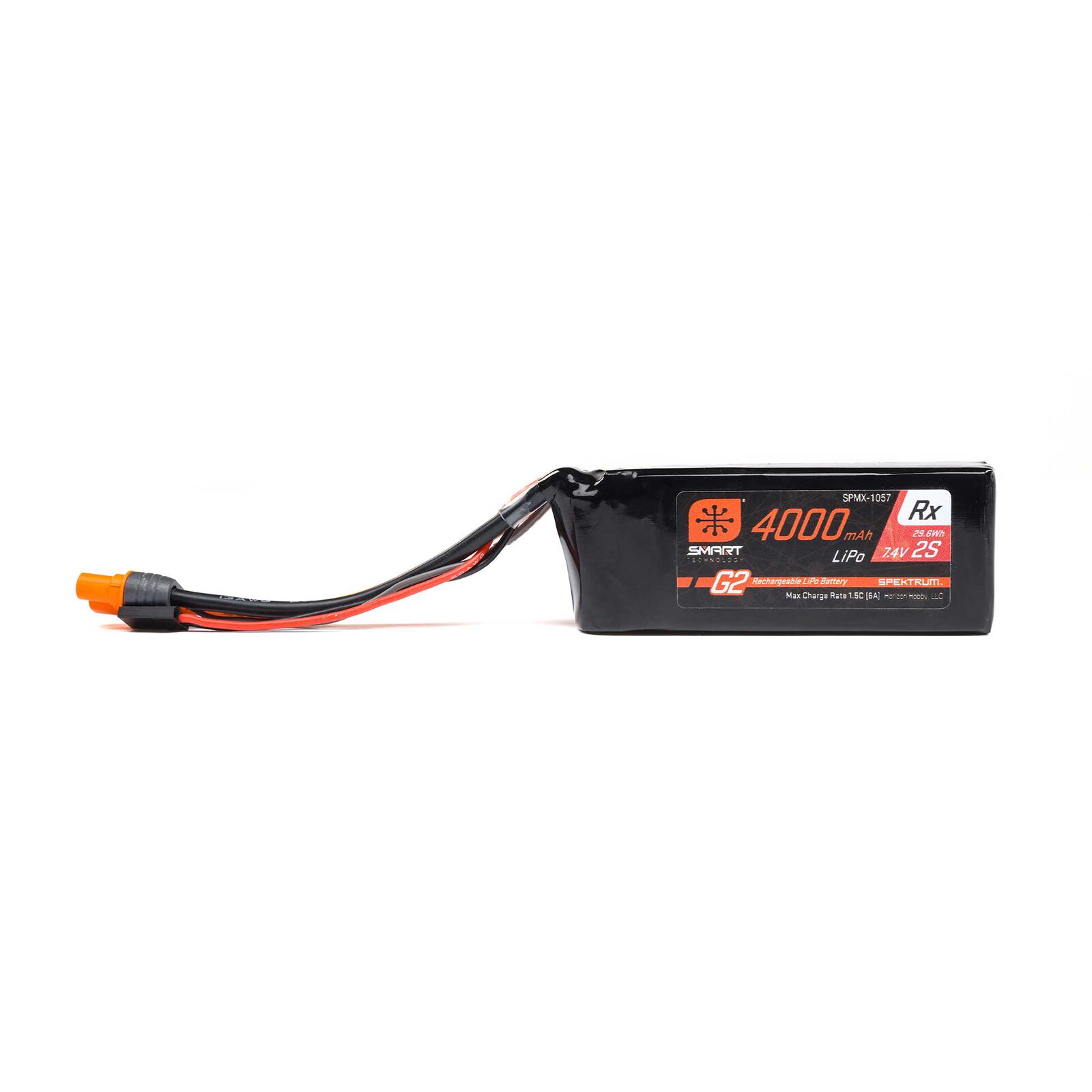 Spektrum Accessories 7.4V 4000mAh 2S 15C Smart G2 Receiver LiPo Battery ...