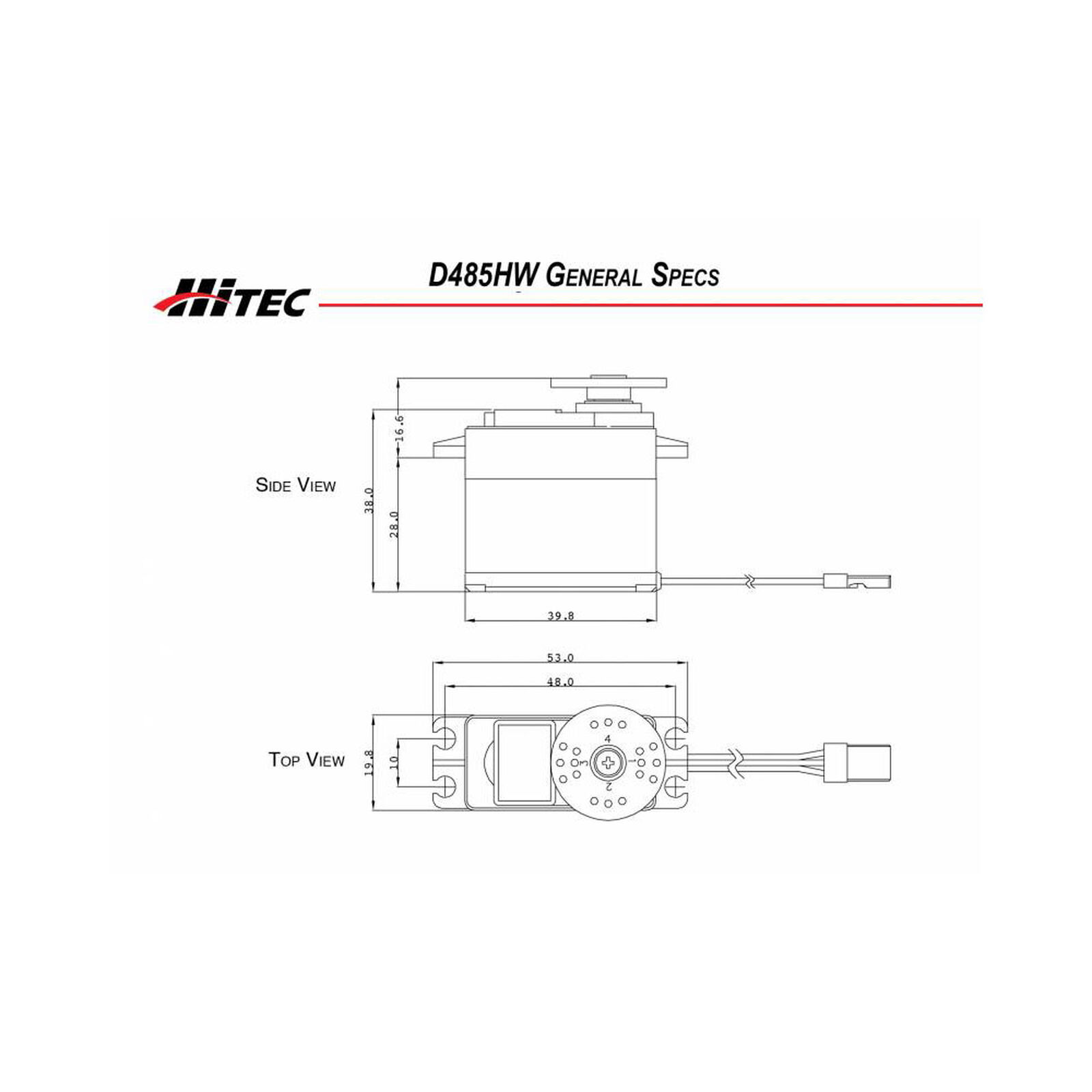 Hitec RCD Inc. D485HW Standard Digital Wide Voltage Karbonite Gear ...