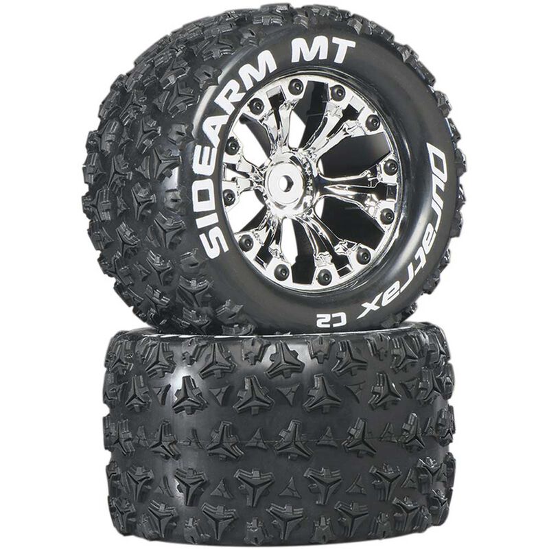 Duratrax Sidearm MT 2.8" Mounted 1/2" Offset C2 Tires, Chrome (2 ...