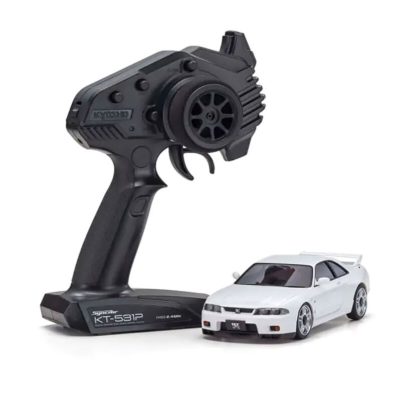 Kyosho 1/28 Nissan Skyline GT-R V.Spec MINI-Z AWD RTR, White (LED/Gyro ...