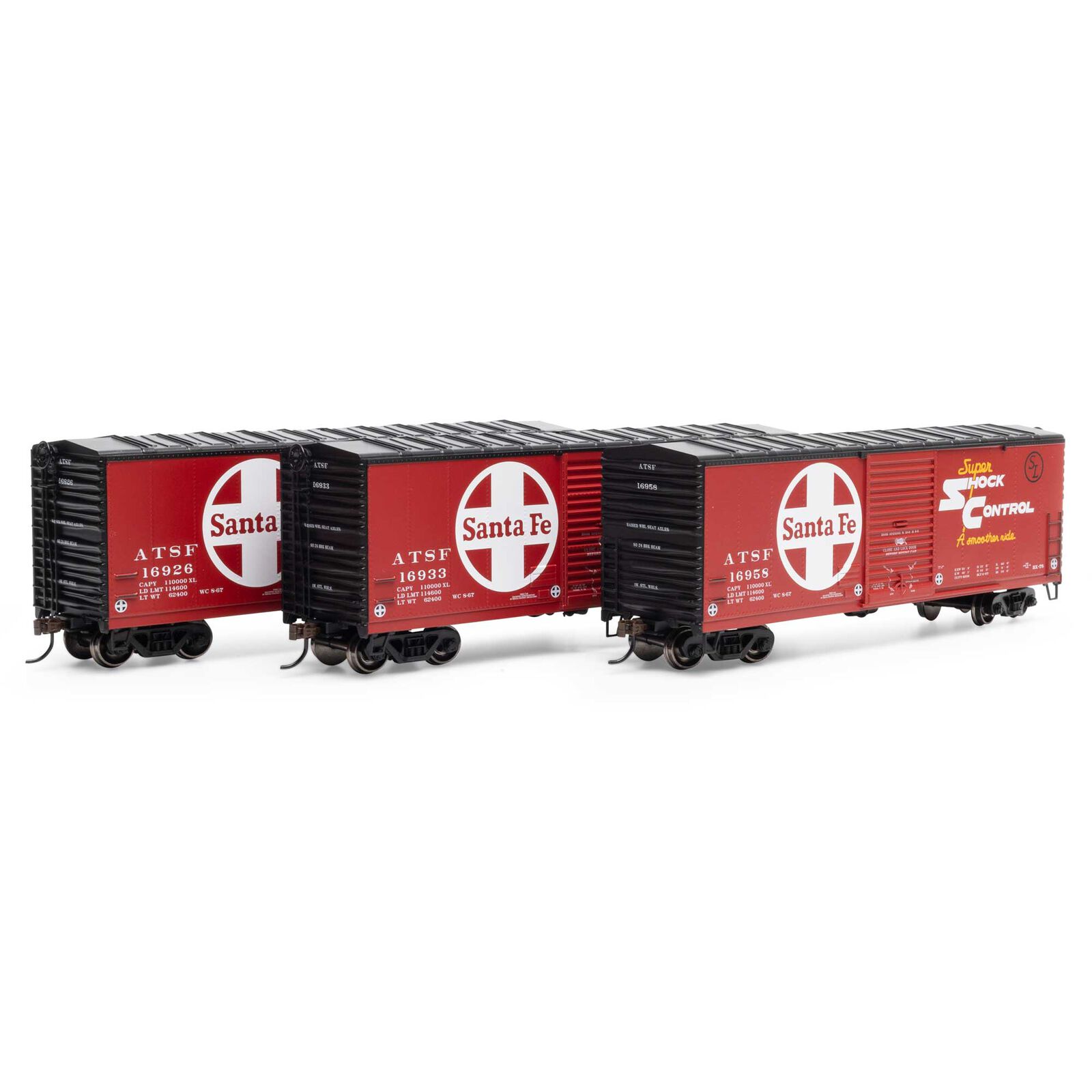 Athearn HO 40' Modern Box Car, ATSF #16926 / #16933 / #16958 (3 ...